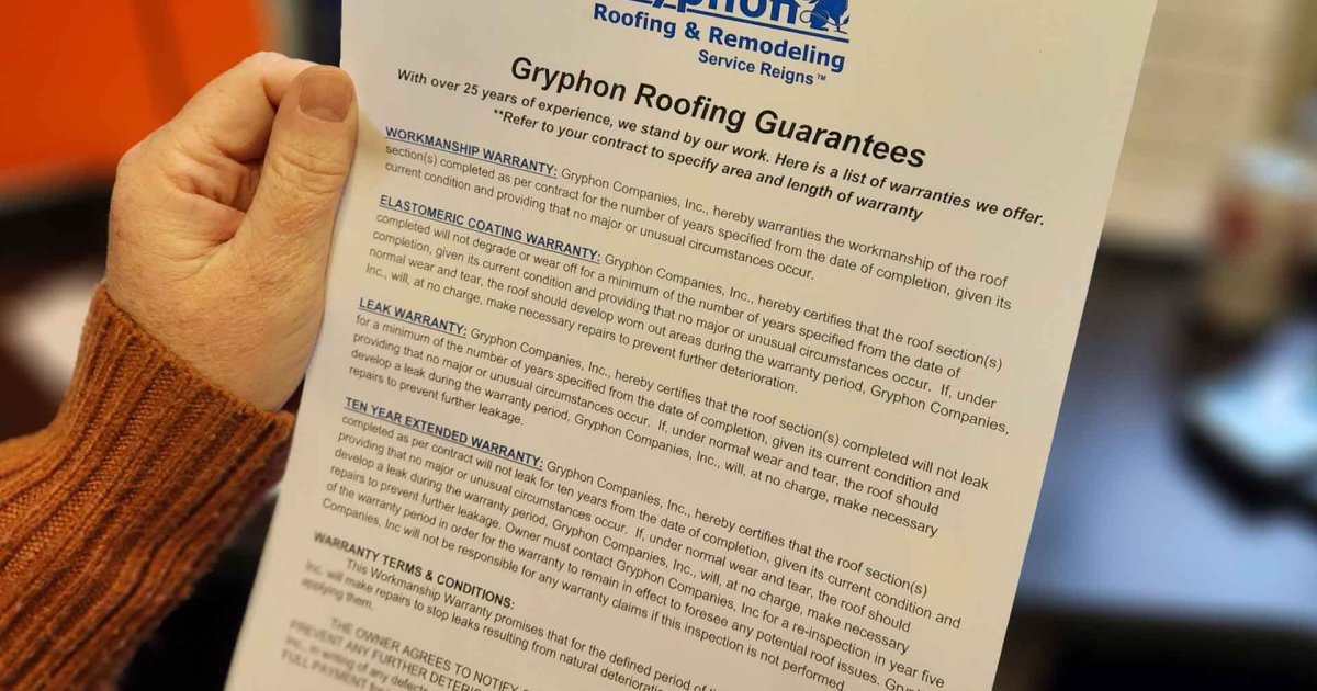 Warranties | Gryphon Roofing & Construction